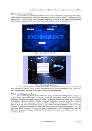 Authentication Scheme for Session Password using matrix Colour and Text | PDF | Internet | Computing