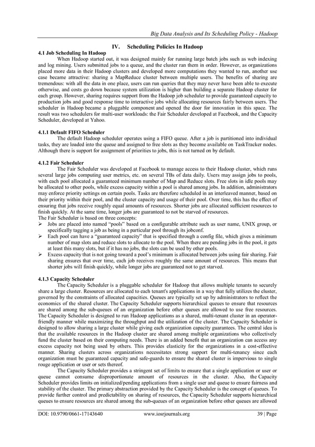 Big Data Analysis and Its Scheduling Policy – Hadoop | PDF | Cloud Computing | Internet