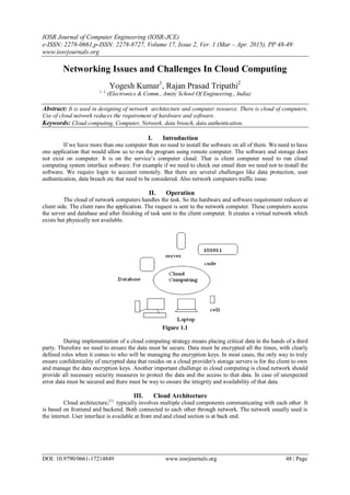 Networking Issues and Challenges In Cloud Computing | PDF