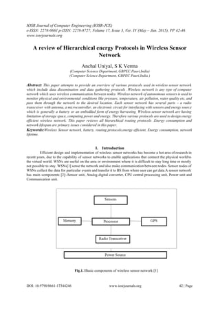 A review of Hierarchical energy Protocols in Wireless Sensor Network | PDF