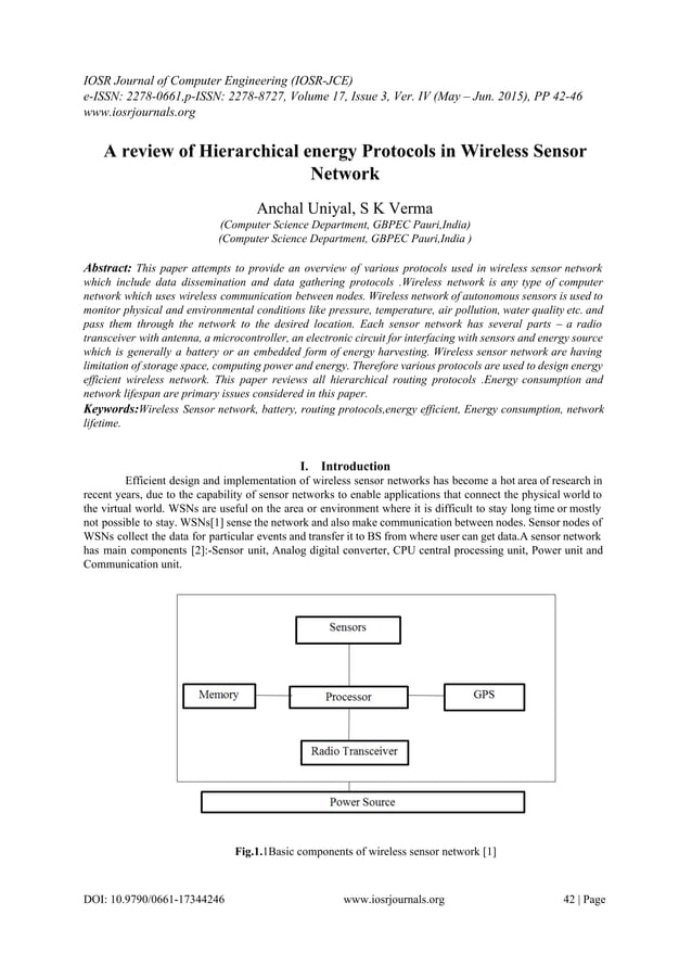 A review of Hierarchical energy Protocols in Wireless Sensor Network | PDF
