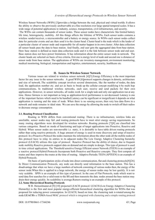 A review of Hierarchical energy Protocols in Wireless Sensor Network | PDF