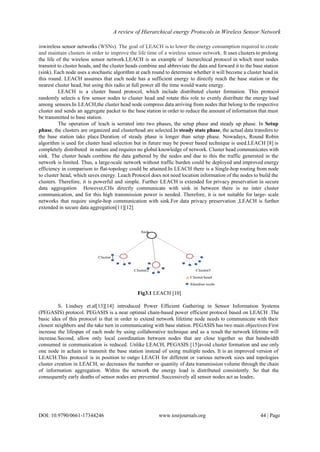 A review of Hierarchical energy Protocols in Wireless Sensor Network | PDF