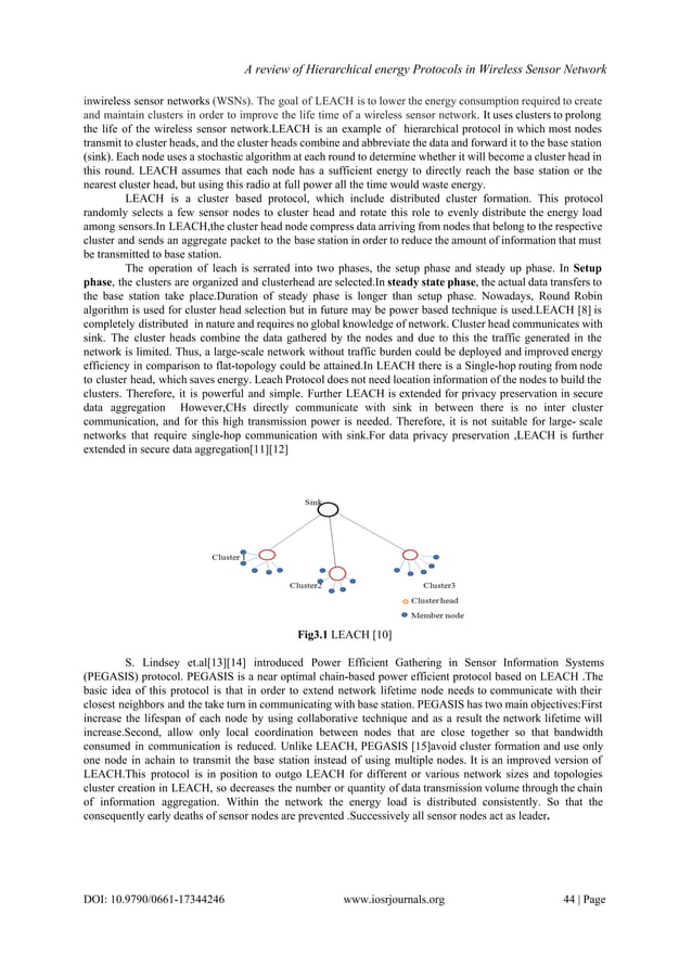 A review of Hierarchical energy Protocols in Wireless Sensor Network | PDF