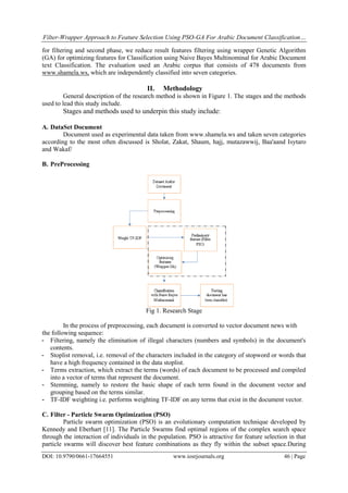 Filter-Wrapper Approach to Feature Selection Using PSO-GA for Arabic Document Classification ...