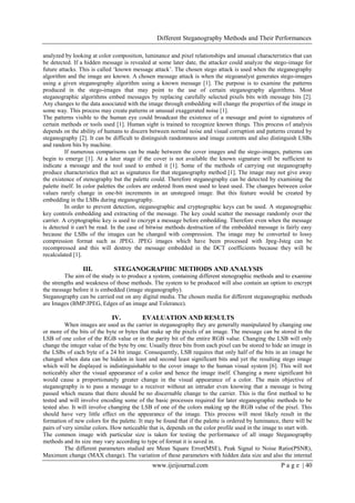 Different Steganography Methods and Performance Analysis | PDF