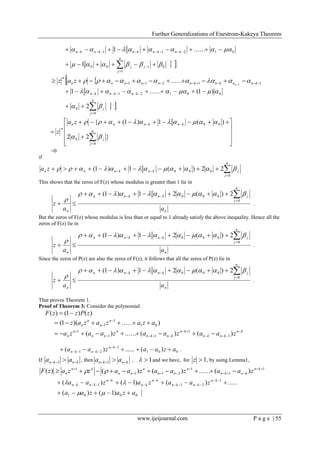 Further Generalizations of Enestrom-Kakeya Theorem | PDF