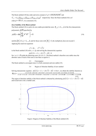 A ( )-Stable Order Ten Second Derivative Block Multistep Method for Stiff Initial Value Problems ...