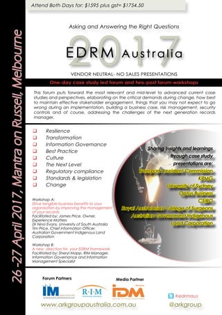 EDRM Australia 2017: (Electronic Document and Records Management) | PDF