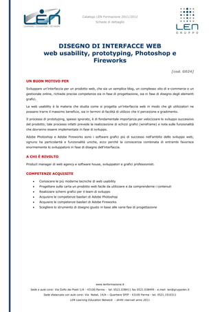 Disegno d'interfacce web - Scheda corso LEN | PDF