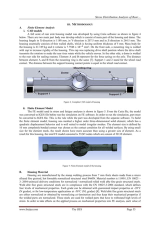Stress Distribution Analysis of Rear Axle Housing by using Finite Elements Analysis | PDF ...