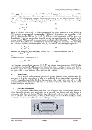 Stress Distribution Analysis of Rear Axle Housing by using Finite Elements Analysis | PDF ...
