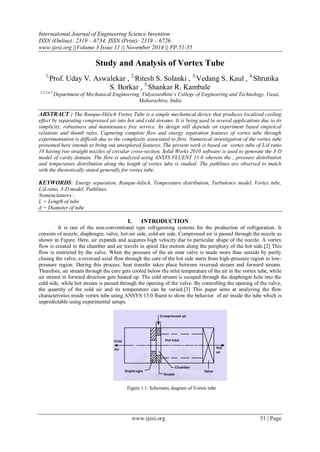 Study and Analysis of Vortex Tube | PDF