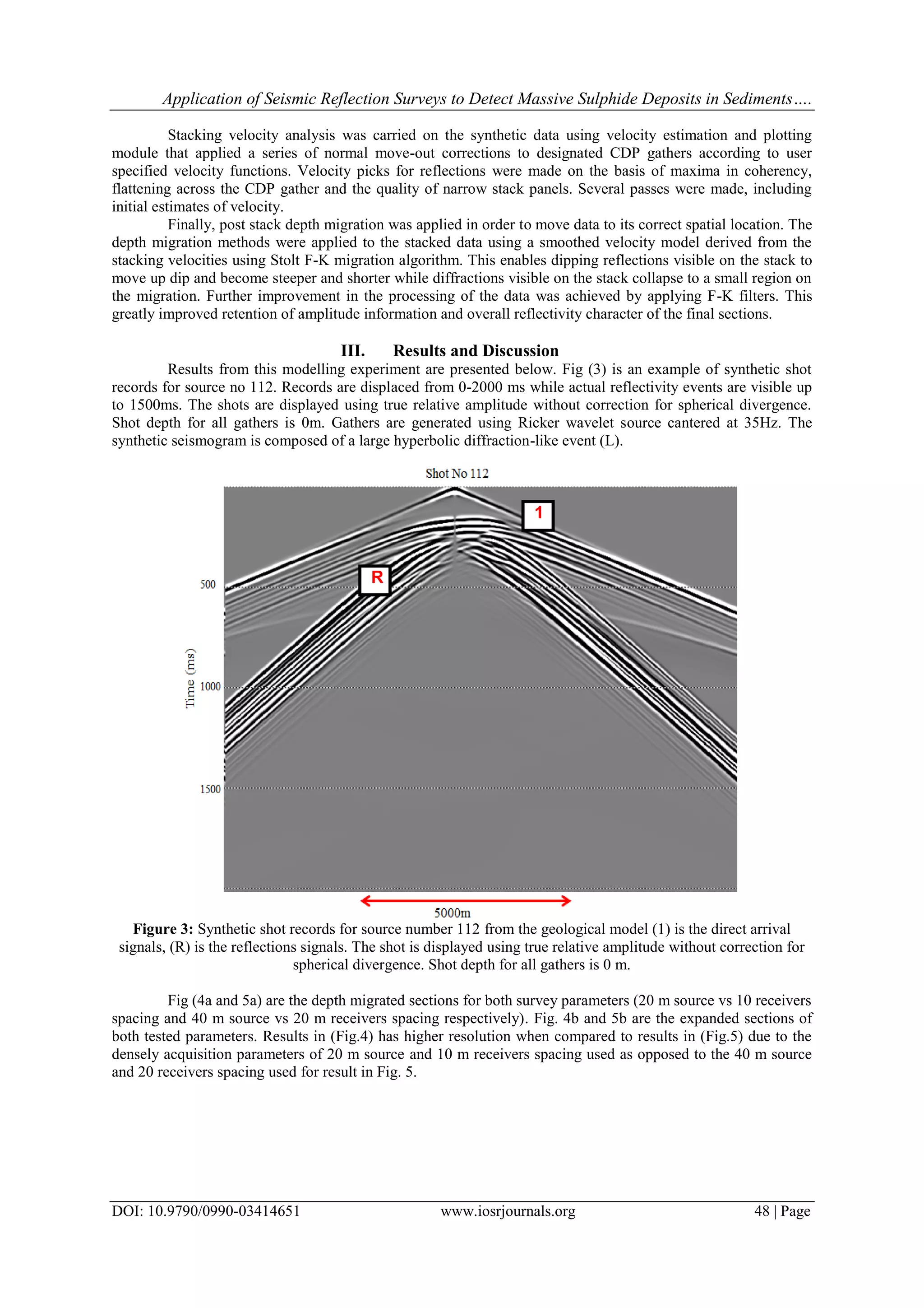 Application of Seismic Reflection Surveys to Detect Massive Sulphide Deposits in Sediments ...