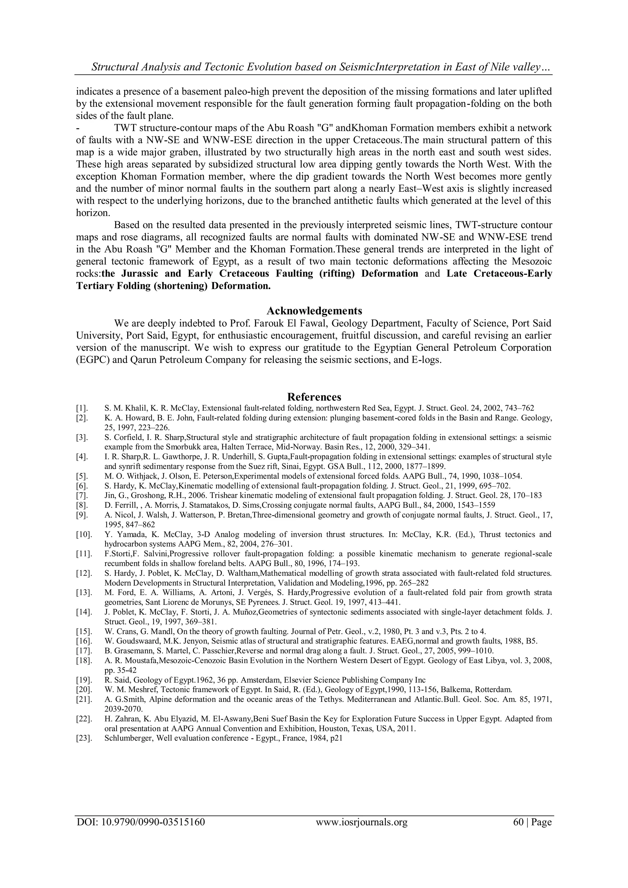 Structural Analysis and Tectonic Evolution based on Seismic Interpretation in East of Nile ...