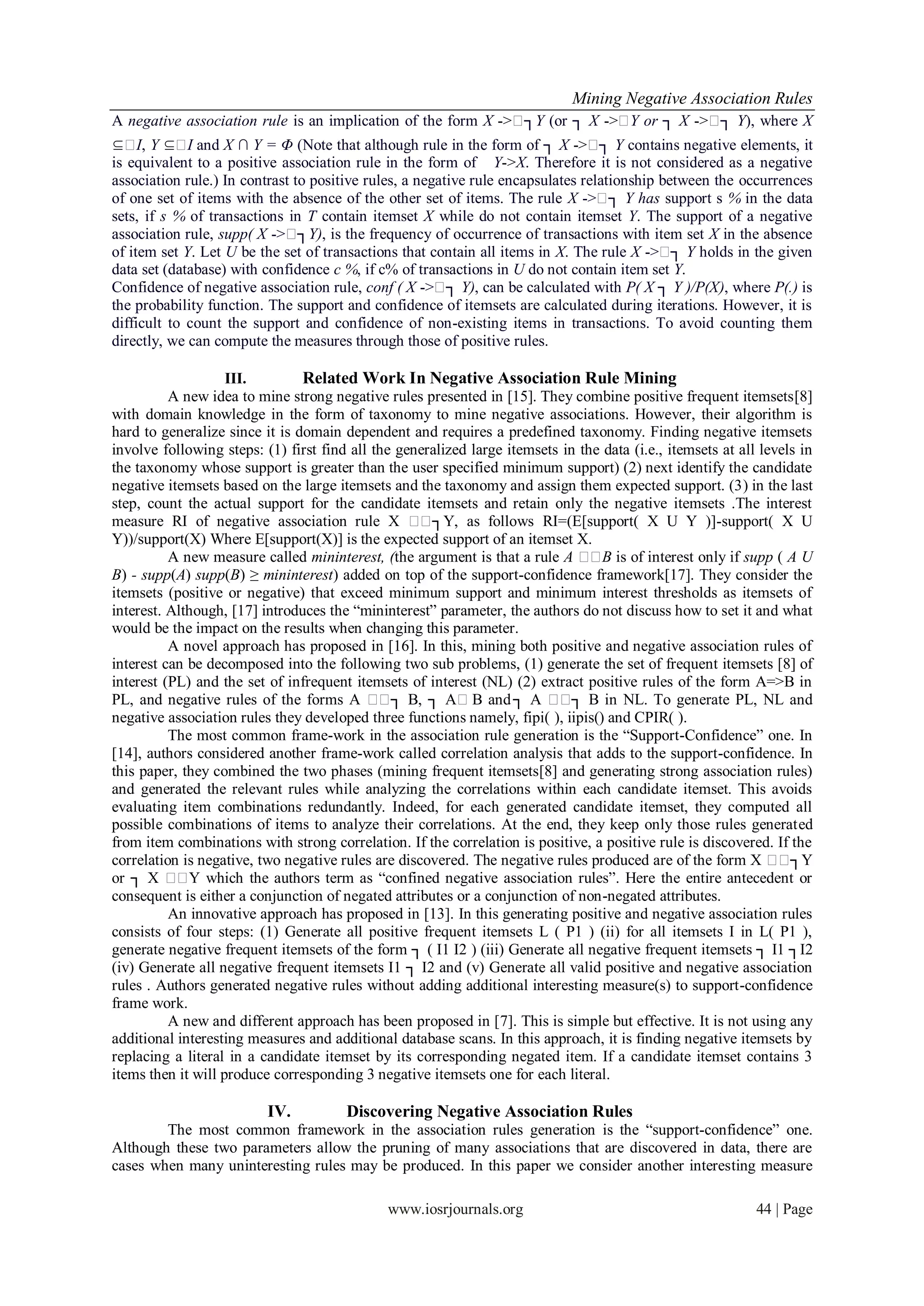 Mining Negative Association Rules | PDF