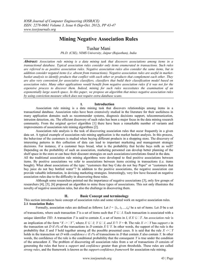 Mining Negative Association Rules | PDF
