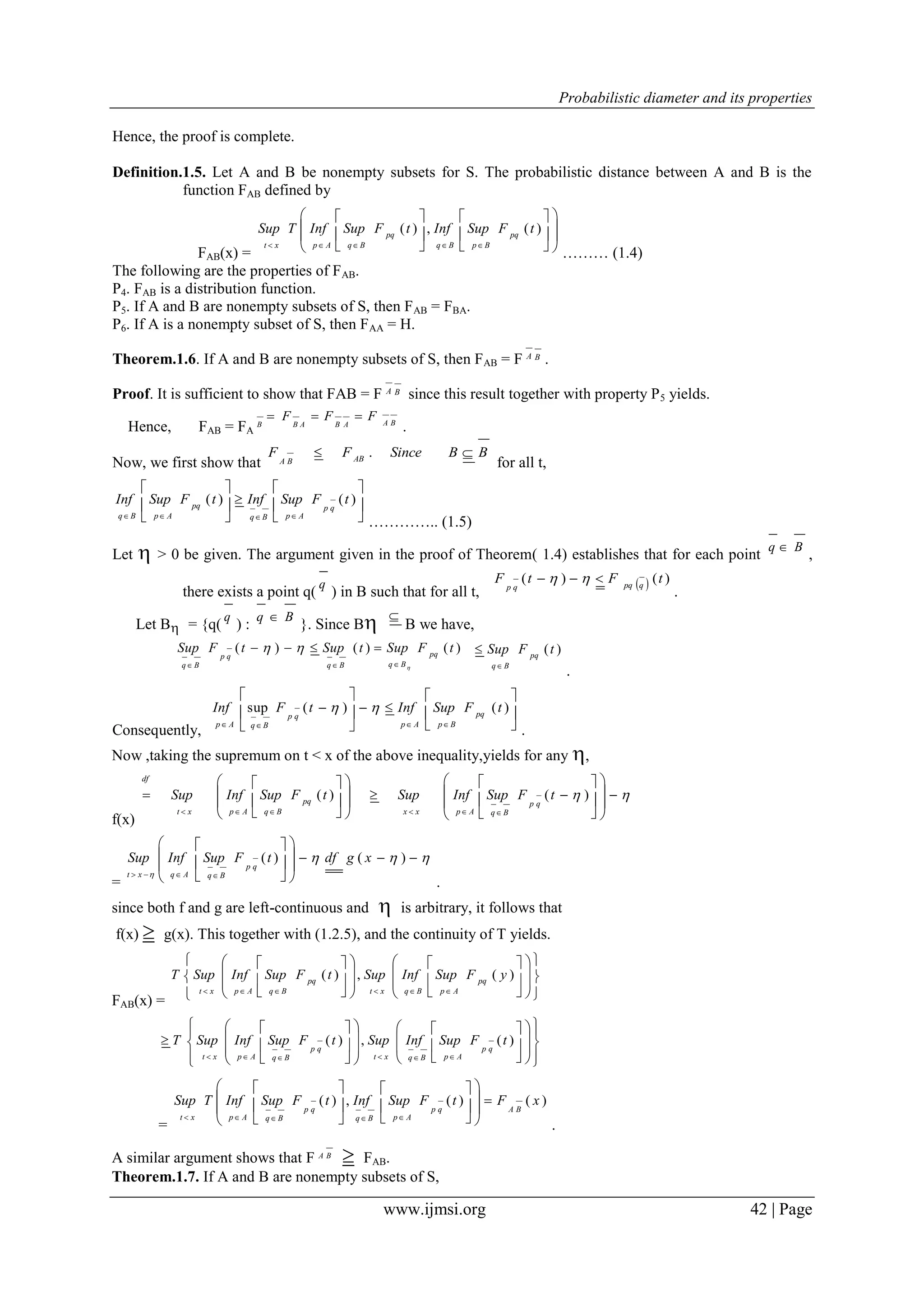 Probabilistic diameter and its properties. | PDF