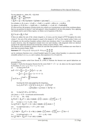 Establishment of New Special Deductions from Gauss Divergence Theorem in a Vector Field | PDF ...