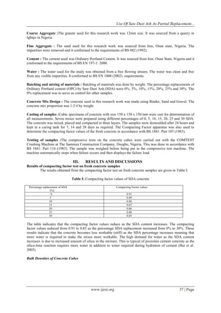 Use of Saw Dust Ash as Partial Replacement for Cement In Concrete | PDF