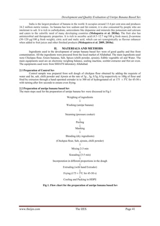 Development and Quality Evaluation of Unripe Banana Based Sev | PDF