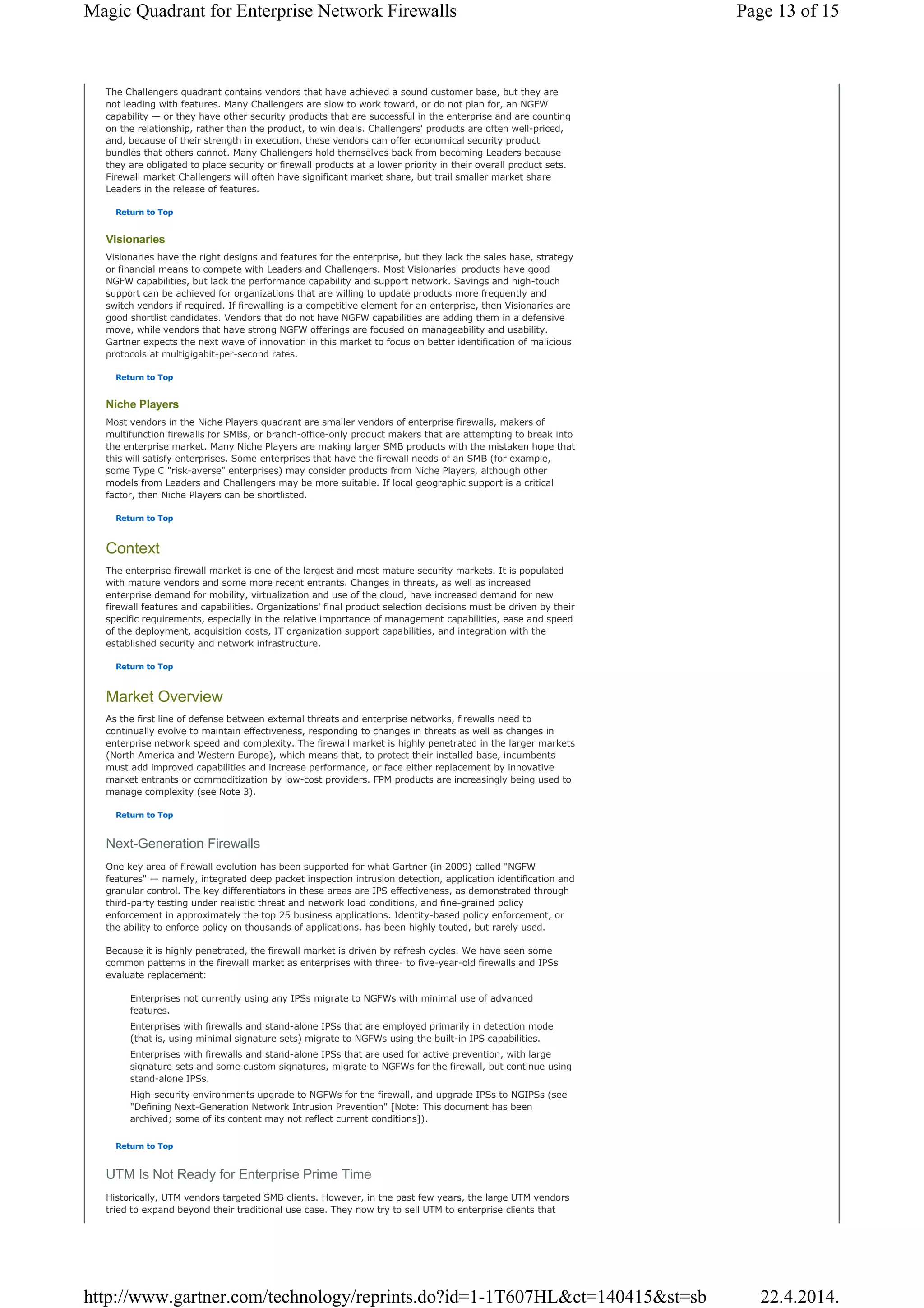 G04.2014 magic quadrant for enterprise network | PDF