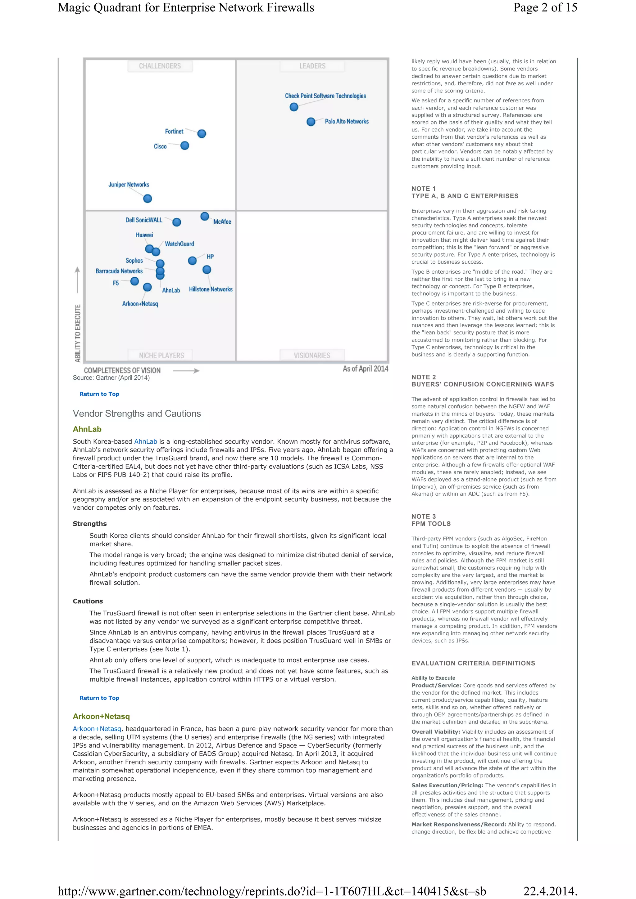 G04.2014 magic quadrant for enterprise network | PDF