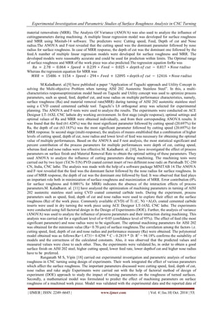 Experimental Investigation and Parametric Studies of Surface Roughness Analysis in CNC Turning | PDF