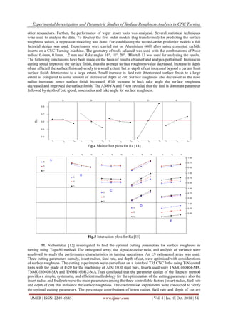 Experimental Investigation and Parametric Studies of Surface Roughness Analysis in CNC Turning | PDF