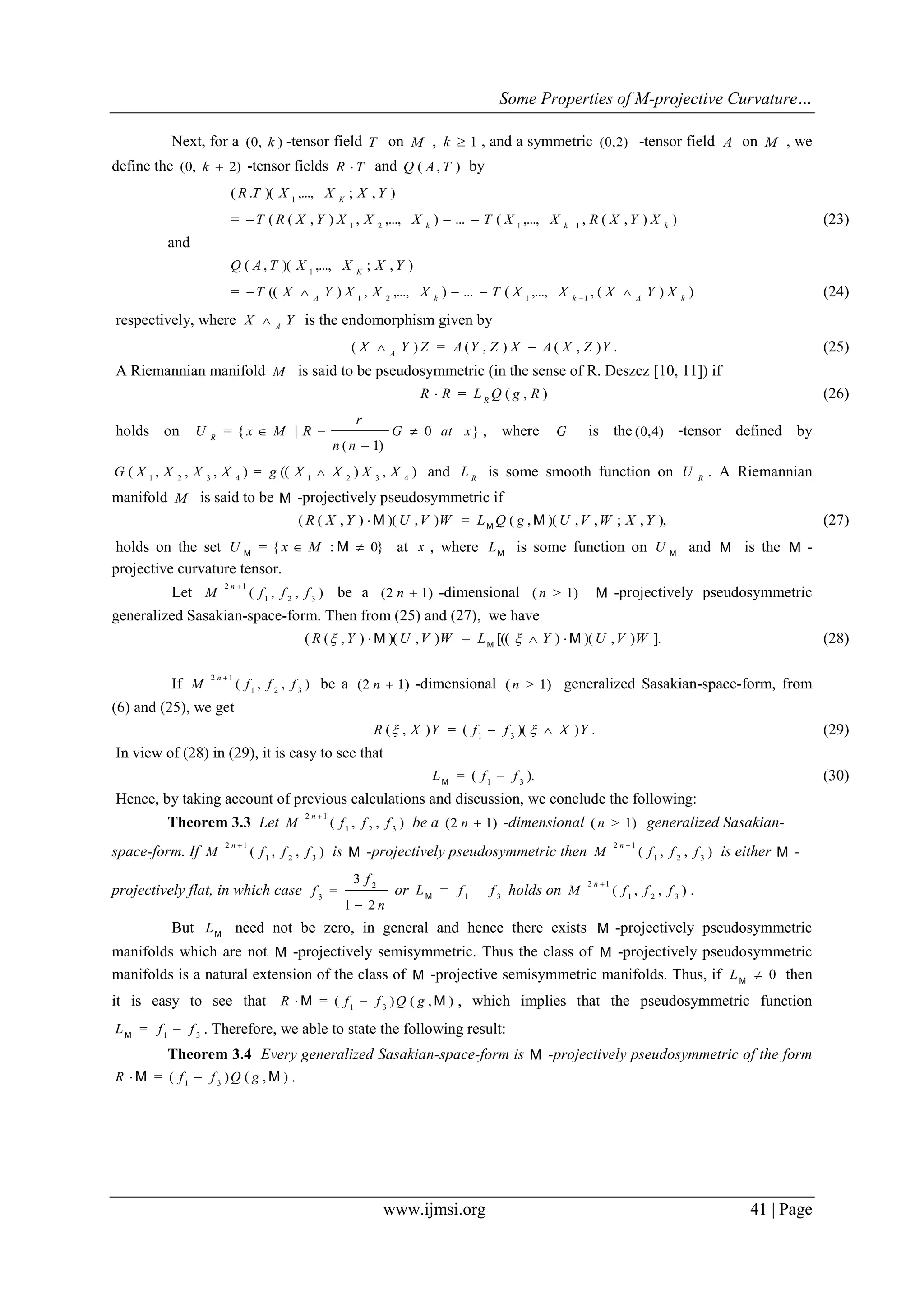 Some Properties of M-projective Curvature Tensor on Generalized Sasakian-Space-Forms | PDF