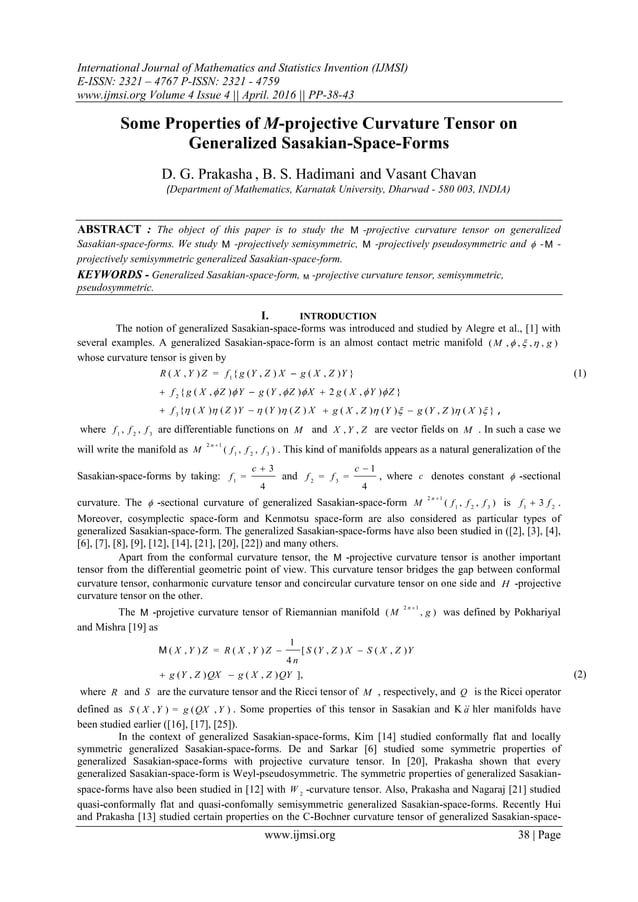 Some Properties of M-projective Curvature Tensor on Generalized Sasakian-Space-Forms | PDF