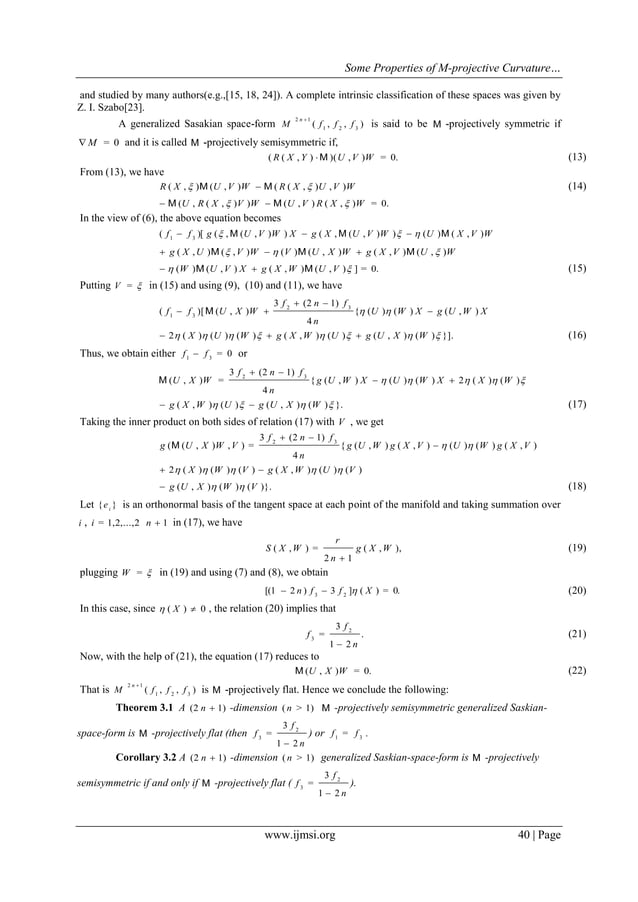 Some Properties of M-projective Curvature Tensor on Generalized Sasakian-Space-Forms | PDF