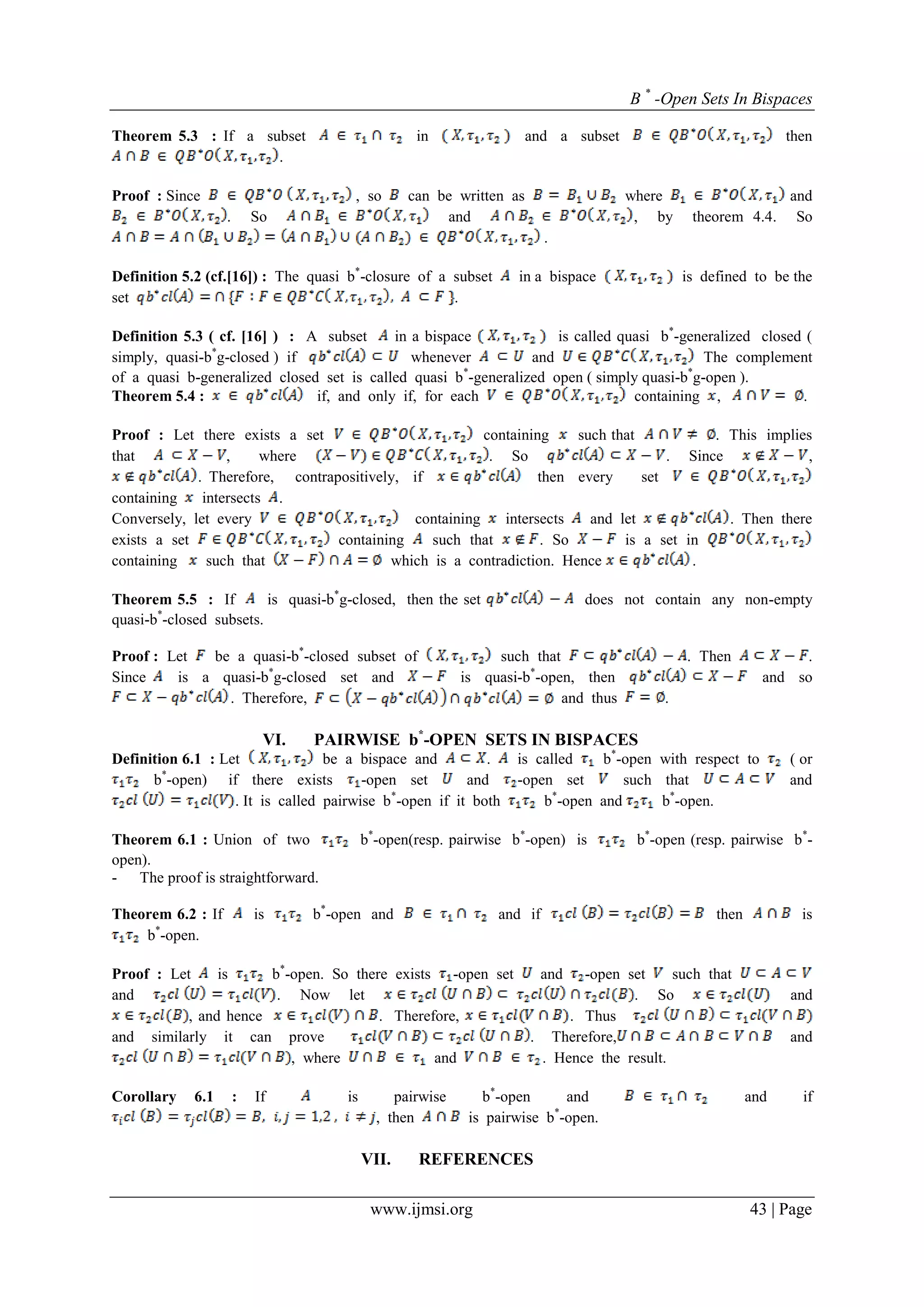 b * -Open Sets in Bispaces | PDF