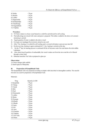 To Study the Efficacy of Kampillakadi Tail as- Vranaropak In Sadyovrana ...