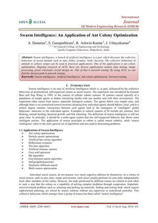 Swarm Intelligence: An Application of Ant Colony Optimization | PDF