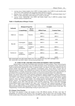 Herpes Viruses – An Overview | PDF | Genetics | Science