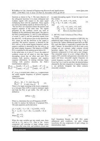 Improved Grid Synchronization Algorithm for DG System using DSRF PLL under Grid disturbances | PDF