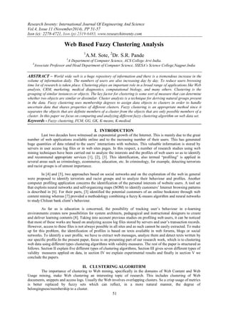Web Based Fuzzy Clustering Analysis | PDF