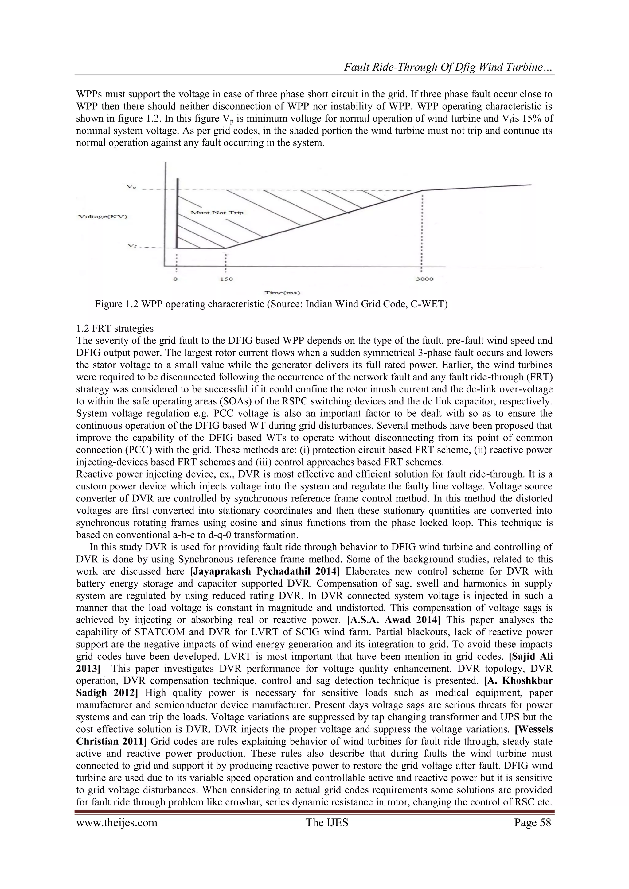Fault Ride-Through of DFIG Wind Turbine by DVR Using Synchronous Reference Frame Control | PDF