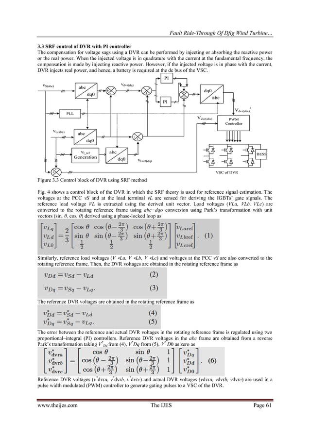 Fault Ride-Through of DFIG Wind Turbine by DVR Using Synchronous Reference Frame Control | PDF