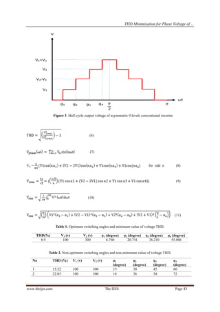 THD Minimisation for Phase Voltage of Multilevel Inverters Using Genetic Algorithm | PDF | Home ...