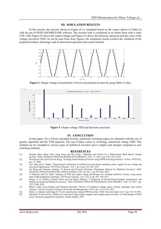 THD Minimisation for Phase Voltage of Multilevel Inverters Using Genetic Algorithm | PDF