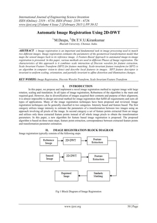 Automatic Image Registration Using 2D-DWT | PDF