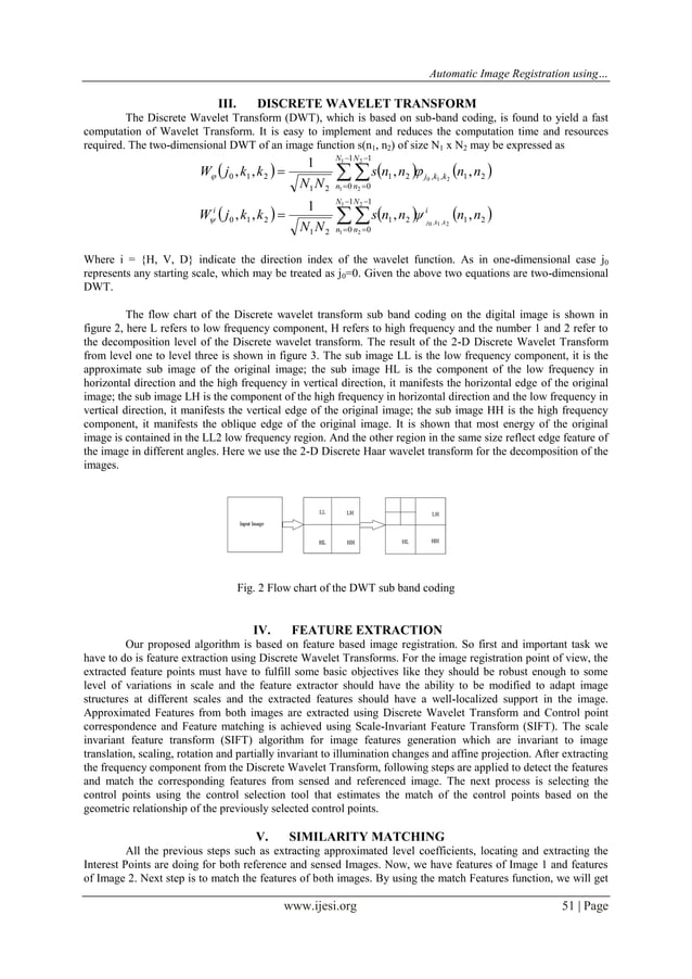 Automatic Image Registration Using 2D-DWT | PDF
