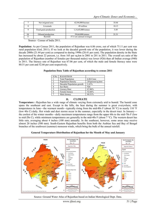 Agro-Climatic Zones and Economic Development of Rajasthan | PDF ...