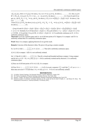 On uniformly continuous uniform space | PDF
