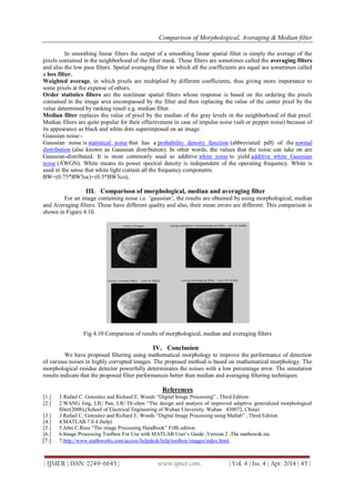 Comparison of Morphological, Averaging & Median Filter | PDF