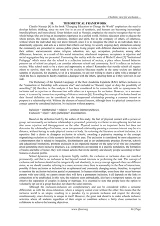 A holistic view for exclusion-inclusion at school and community | PDF