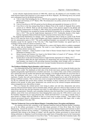 Nigerian – Cameroon Bakassi Peninsula Crisis: A Retrospect Of Nigerian ...