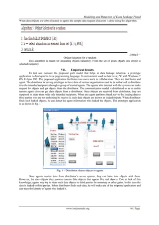 Modeling and Detection of Data Leakage Fraud | PDF